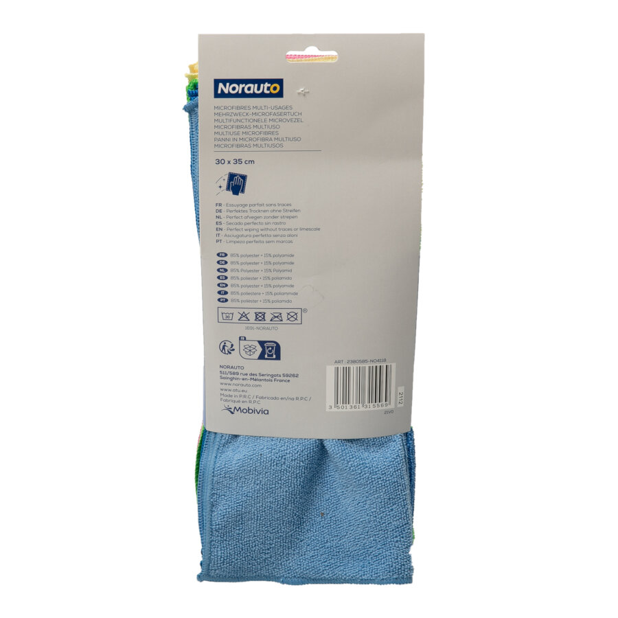 Lot de 10 microfibres multi-usages NORAUTO : Norauto.fr