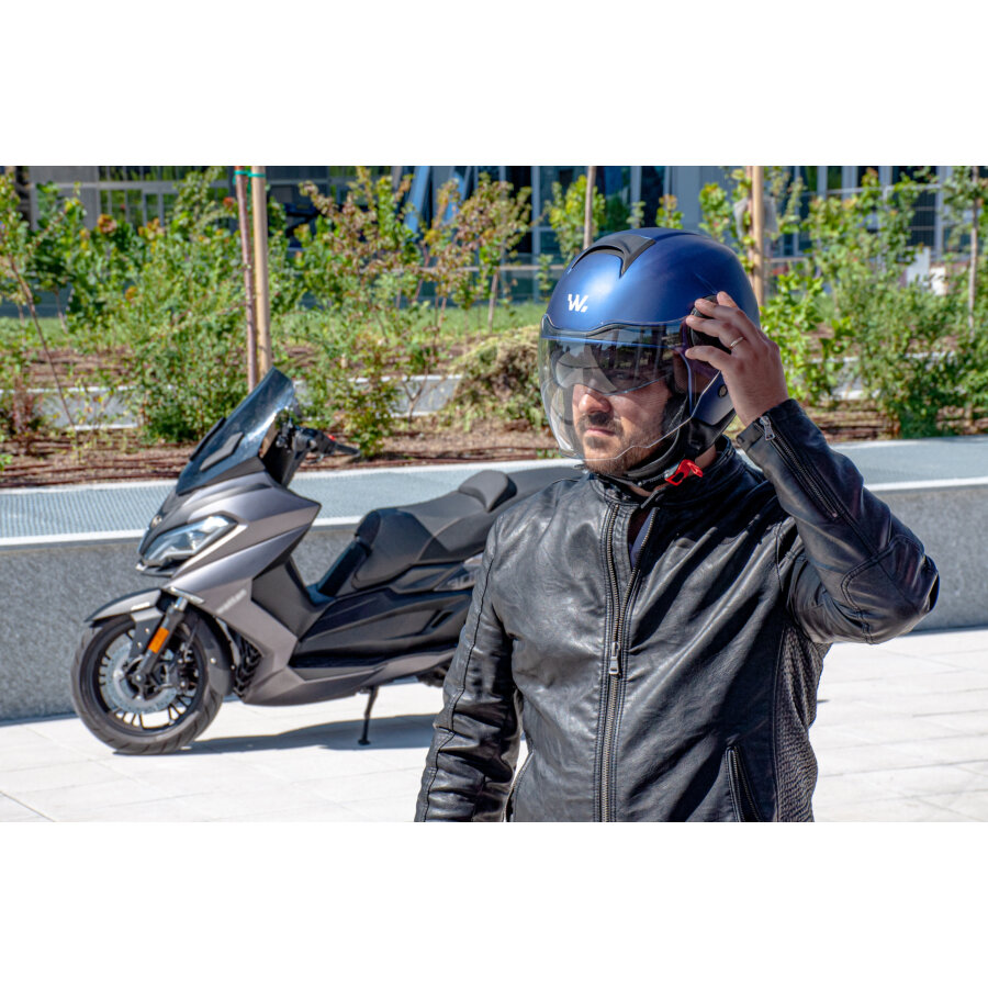 Casque moto jet Urban Vision WAYSCRAL taille XL visière solaire bleu ...
