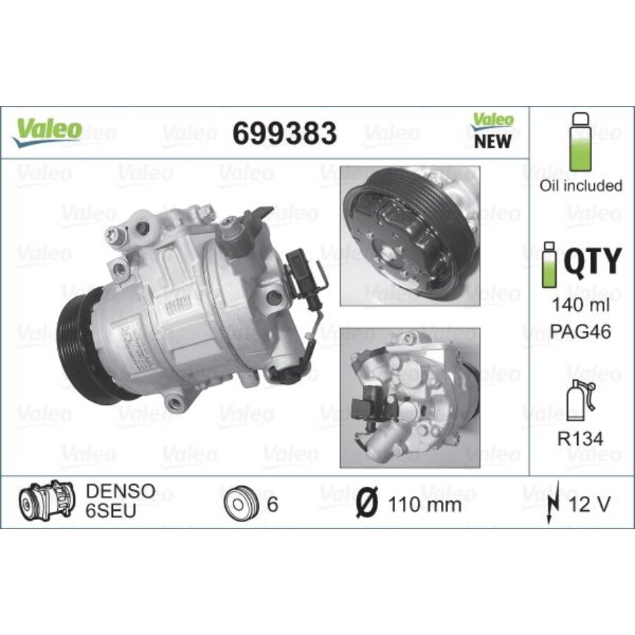 Compresseur de climatisation VALEO 699383 : Norauto.fr